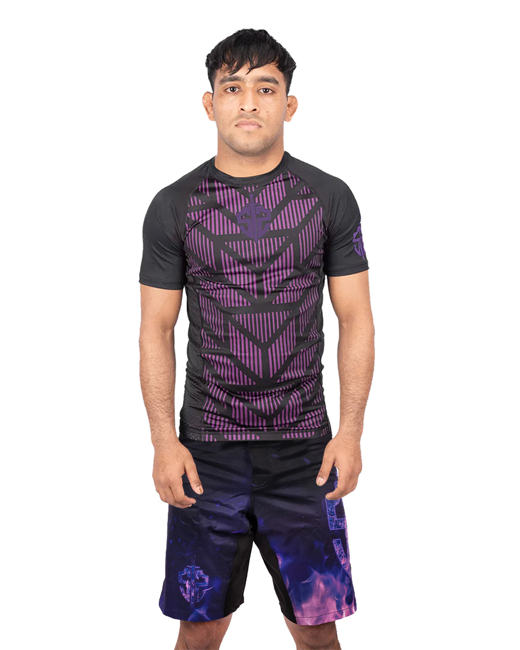 SASIB Indigo Shield Rashguard Compression - Half Sleeves Purple + SASI ...