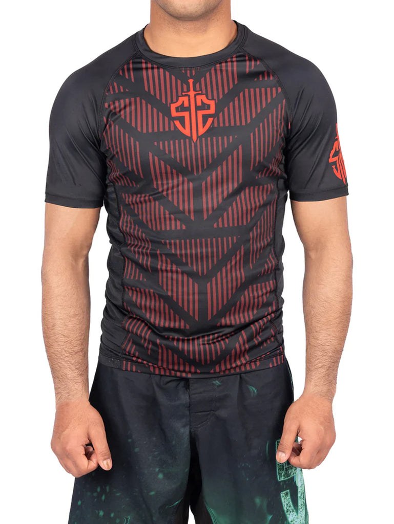 SASIB Crimson Shield Rashguard - Half Sleeves Red